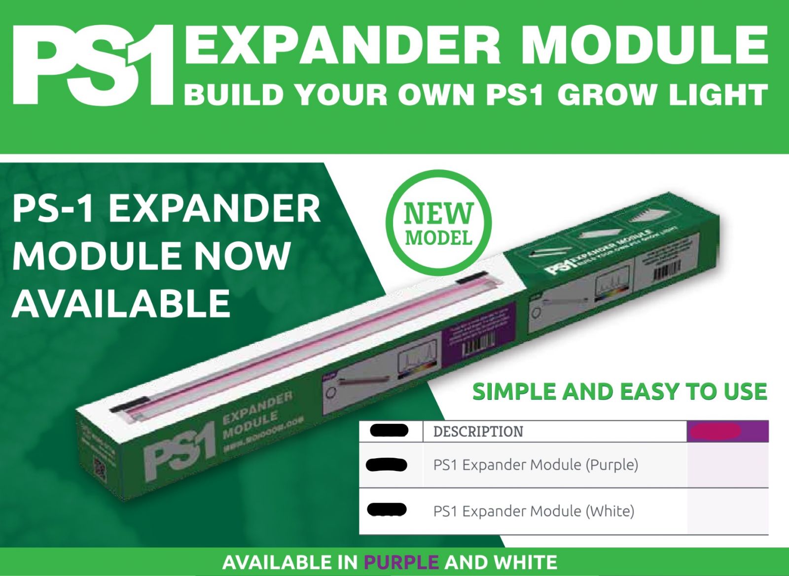 PS1 light kit Purple 8500K - propagation light kit